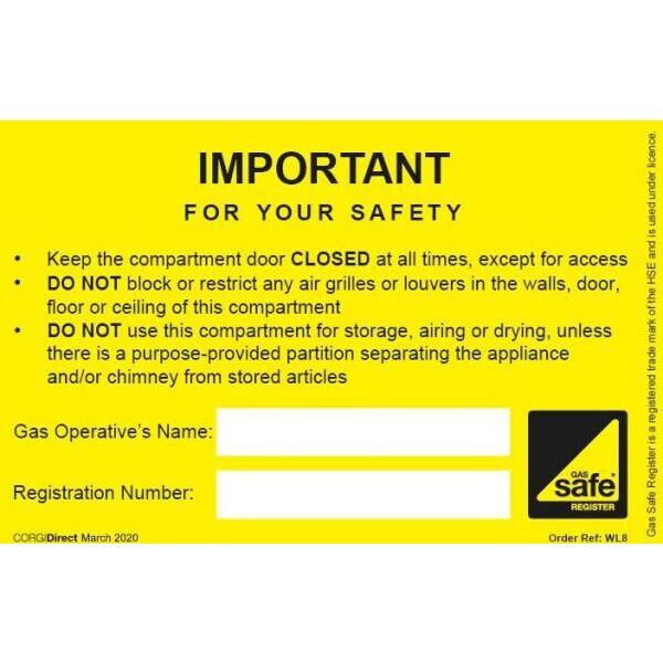 CORGIdirect Compartment/Ventilation Label - WL8