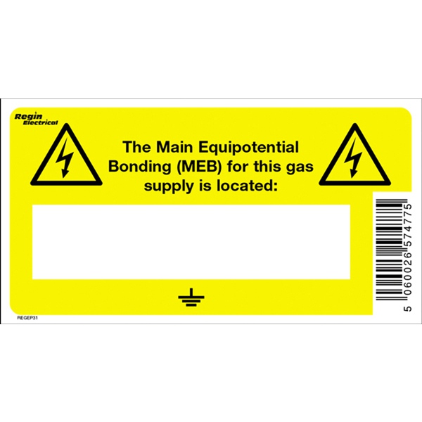Elec. Main Equipotential Bonding [MEB] Label (8)