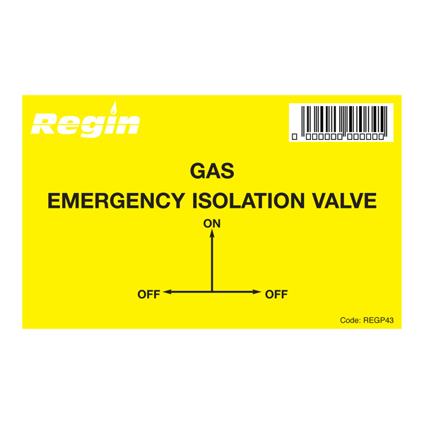 Gas isolation Valve Sticker