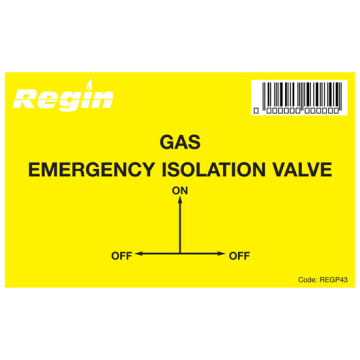Gas isolation Valve Sticker